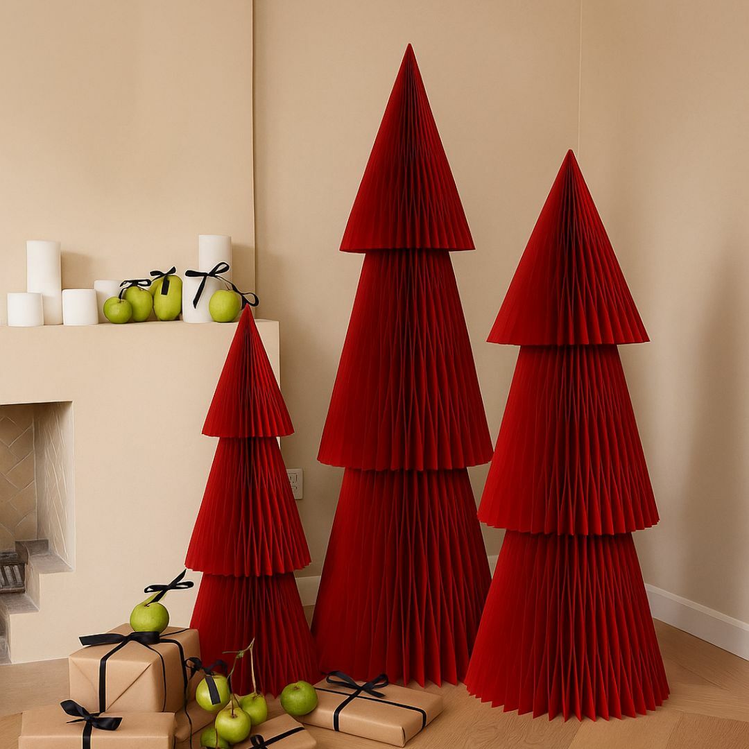 Paper Christmas Tree - Medium Red | Danske Møbler
